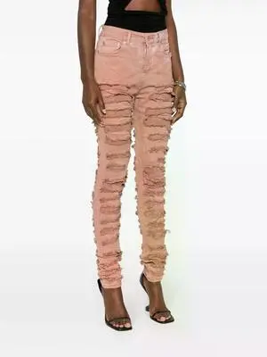 Rick Owens Detroit Cut Skinny Jeans In Salmon