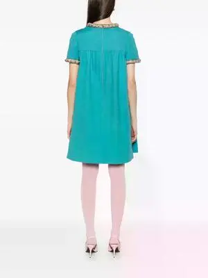 Valentino Garavani Embellished Shift Dress - Blue