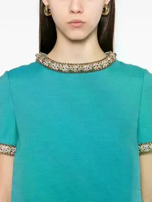 Valentino Garavani Embellished Shift Dress - Blue