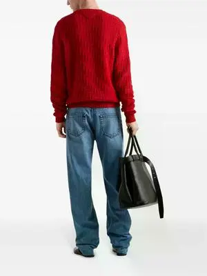 Prada Crew Neck Wool-cashmere Blend Sweater