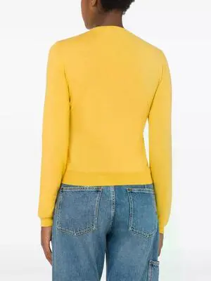 Moschino Plaque Crew Neck Sweater - Yellow