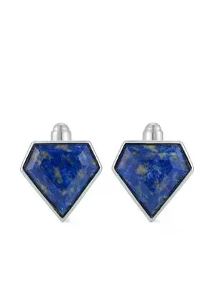 Mateo Sterling Pentagon Lapis Lazuli Cufflinks - Silver
