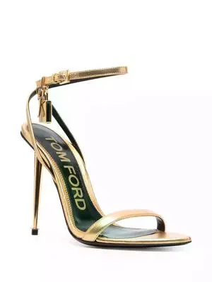 TOM FORD Metallic Padlock Stiletto Sandals