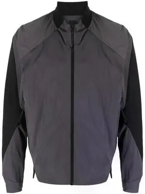 J.L-A.L Zip-up High-neck Panelled Jacket - Grey