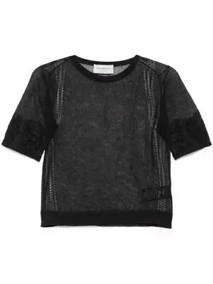 ERMANNO FIRENZE Sheer T-shirt - Black