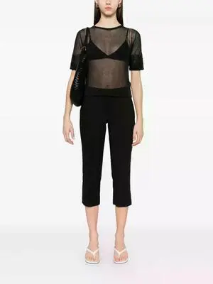 ERMANNO FIRENZE Sheer Crew Neck T-shirt With Short Sleeves