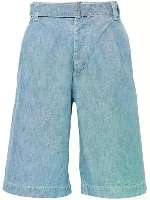 Kenzo Pleated Detail Denim Shorts - Blue