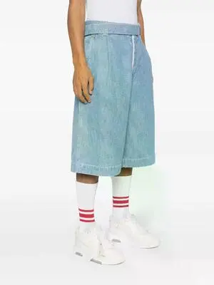 Kenzo Pleated Detail Denim Shorts