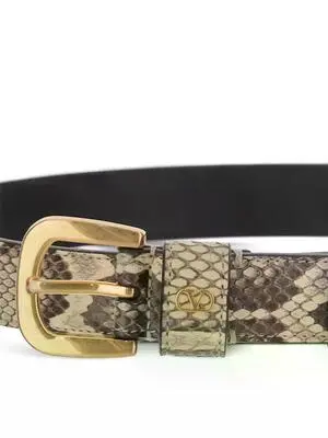 Valentino Garavani Snake-effect Belt - Neutrals