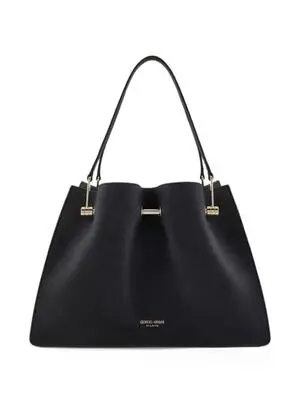 Giorgio Armani Leather Tote Bag - Black