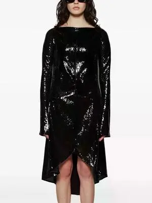 COURREGES Sequined Asymmetric Midi Dress
