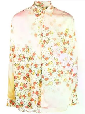 Marni Floral-print Long-sleeve Shirt - Neutrals