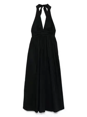 Matteau Plunge Halterneck Midi Dress - Black