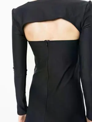 Rokh Square-neck Long-sleeve Midi Dress