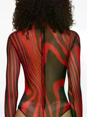 David Koma Printed High Neck Bodysuit