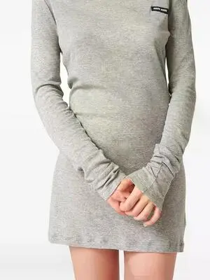 Miu Miu Ribbed Knit Jersey Dress