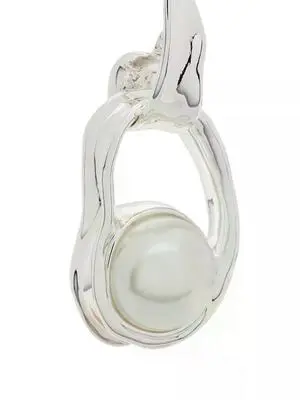 COUP DE COEUR Plated Brass Liquid Pearl Drop Earring - Silver