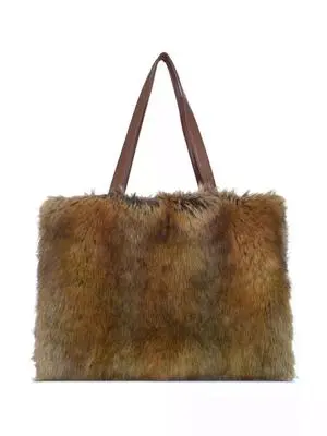 NICCOLO PASQUALETTI Faux-fur Tote Bag - Brown