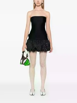 MARINE SERRE Strapless Puffball Hem Mini Dress