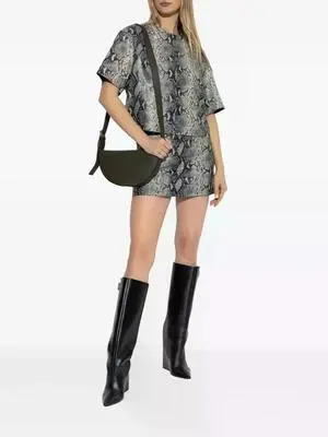 ALLSAINTS Renai Snakeskin Print Mini Skirt