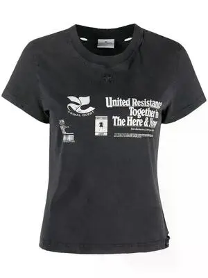 COURREGES Distressed Cotton T-shirt