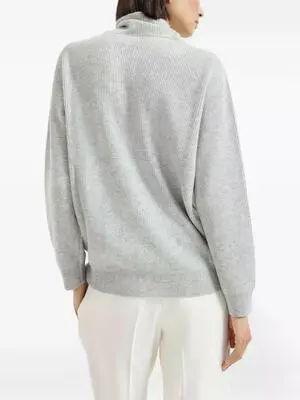 Brunello Cucinelli Fine Knit Roll Neck Sweater - Grey