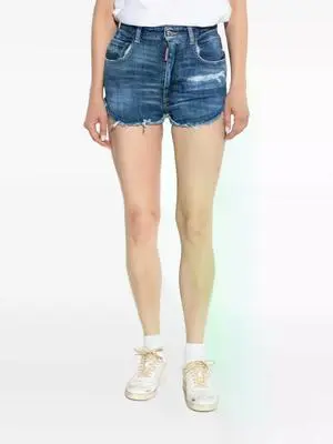Dsquared2 Medium Wash High-waisted Hot Pants