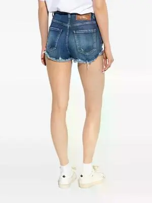 Dsquared2 Medium Wash High-waisted Hot Pants