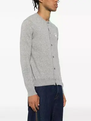 Play Comme Des Garcon Wool Cardigan - Grey