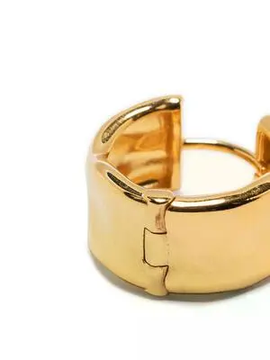 DOWER & HALL Plated Silver Hammered Waterfall Huggie Hoops