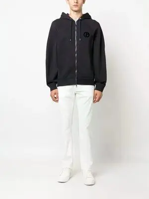 Giorgio Armani Logo-embroidered Zip-up Hoodie