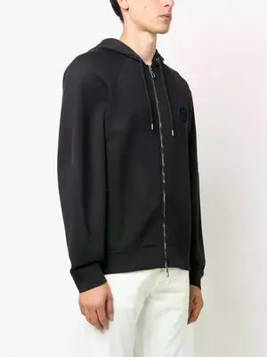 Giorgio Armani Logo-embroidered Zip-up Hoodie