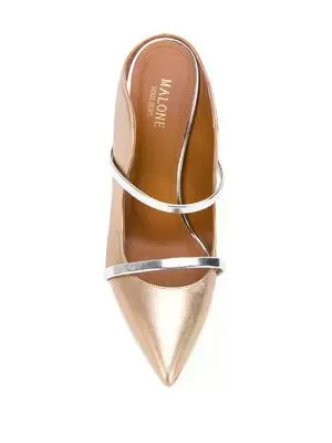 MALONE SOULIERS Maureen 100mm Leather Mules - Metallic