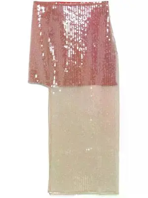 NENSI DOJAKA Asymmetric Sequin Midi Skirt