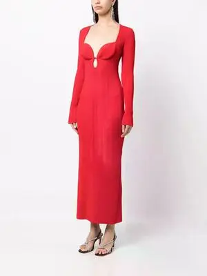Magda Butrym Ribbed Knitted Maxi Dress - Red