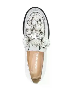 Mach & Mach Crystal-embellished Patent Loafers