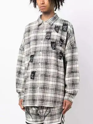 HACULLA. Safety Plaid-pattern Tweed Shirt