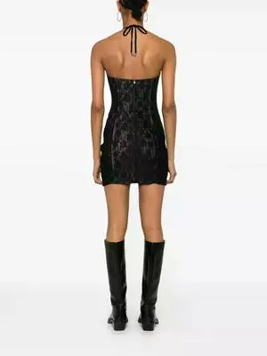 MISBHV Floral Lace Halterneck Mini Dress