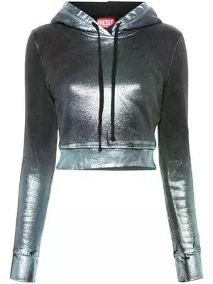 DIESEL® F-slimmy Cropped Hoodie - Blue