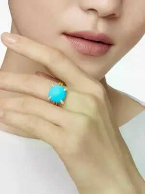 David Yurman 18kt Yellow Turquoise And Diamond Ring