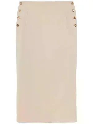 Moschino Virgin Wool Midi Skirt - Neutrals