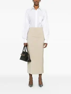 Moschino Virgin Wool Midi Skirt