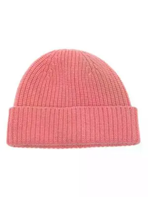 Pringle Of Scotland Ribbed-knit Turn-up Brim Beanie - Pink