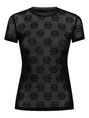 Philipp Plein Philipp Plein Monogram Tulle T-Shirt Black