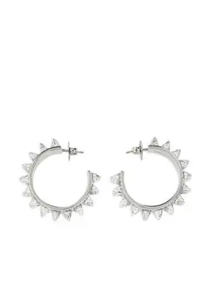 Amina Muaddi Silver Tone Earrings For Women