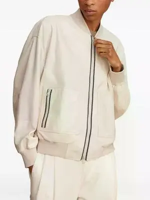 Brunello Cucinelli Monili Bead-embellished Leather Bomber Jacket