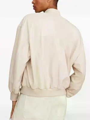 Brunello Cucinelli Monili Bead-embellished Leather Bomber Jacket