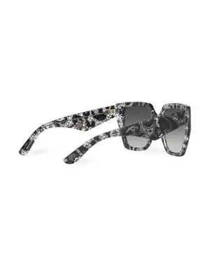 Dolce & Gabbana Lace Print Square Frame Sunglasses