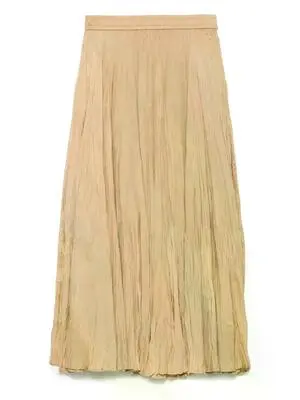 JOSEPH Silk Midi Skirt - Neutrals