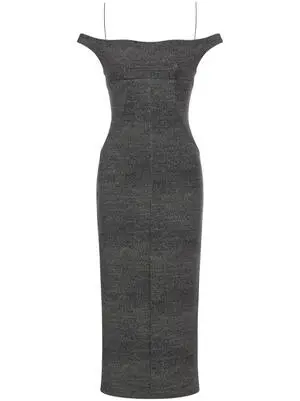 Philosophy Di Lorenzo Serafini Off-shoulder Midi Dress - Grey